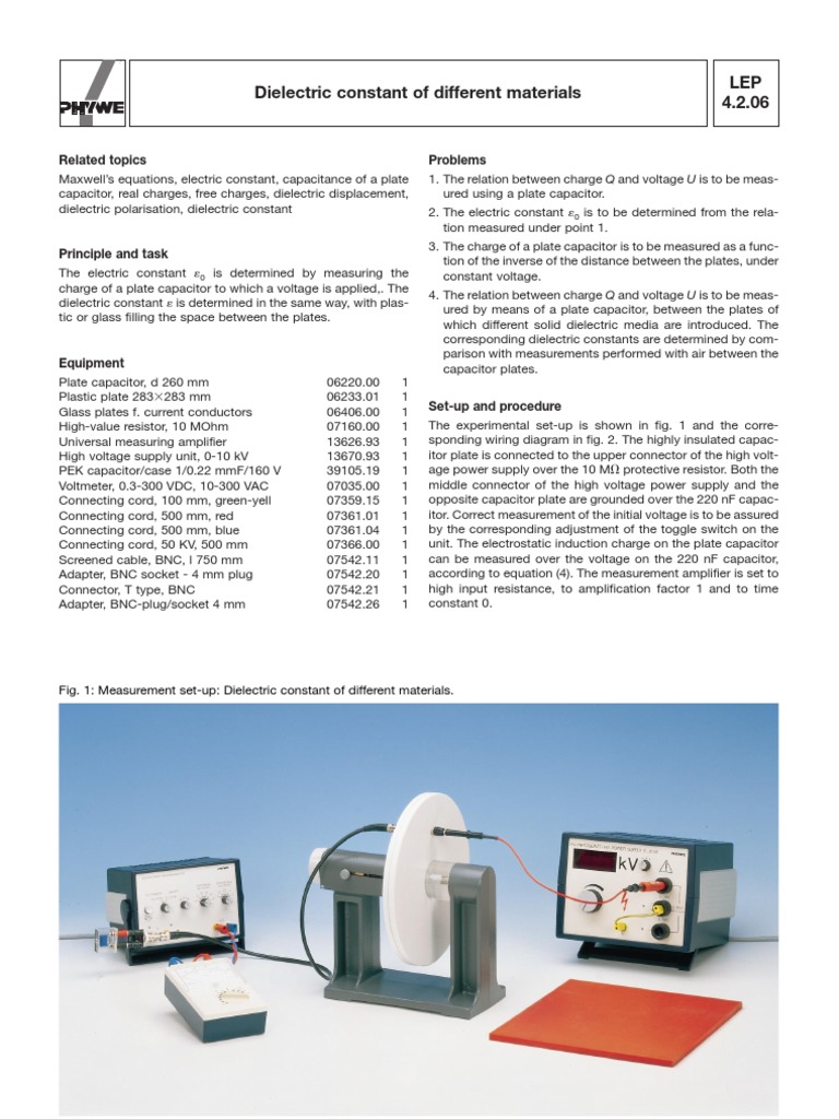 Phywe | PDF | Capacitor | Electric Field
