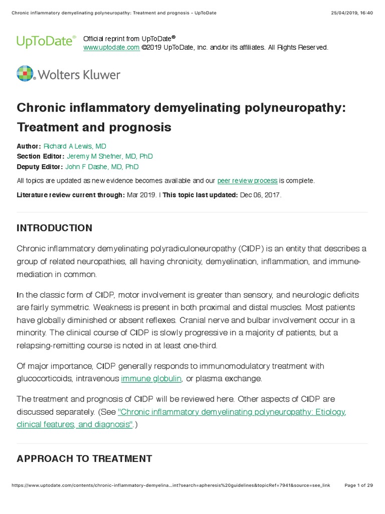 Chronic Inflammatory Demyelinating Polyneuropathy | Drugs | Epidemiology