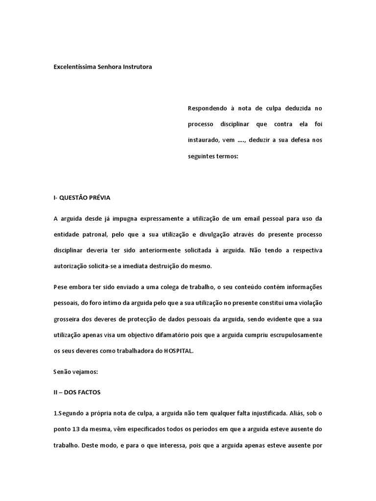 Minuta Defesa Nota de Culpa | PDF | Psiquiatria | Bem-estar