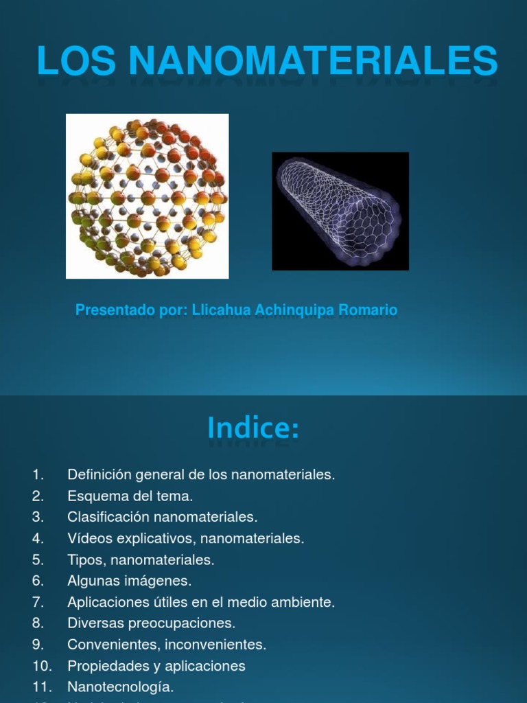 Definición y Aplicaciones de Nanomateriales | PDF | Nanomateriales ...