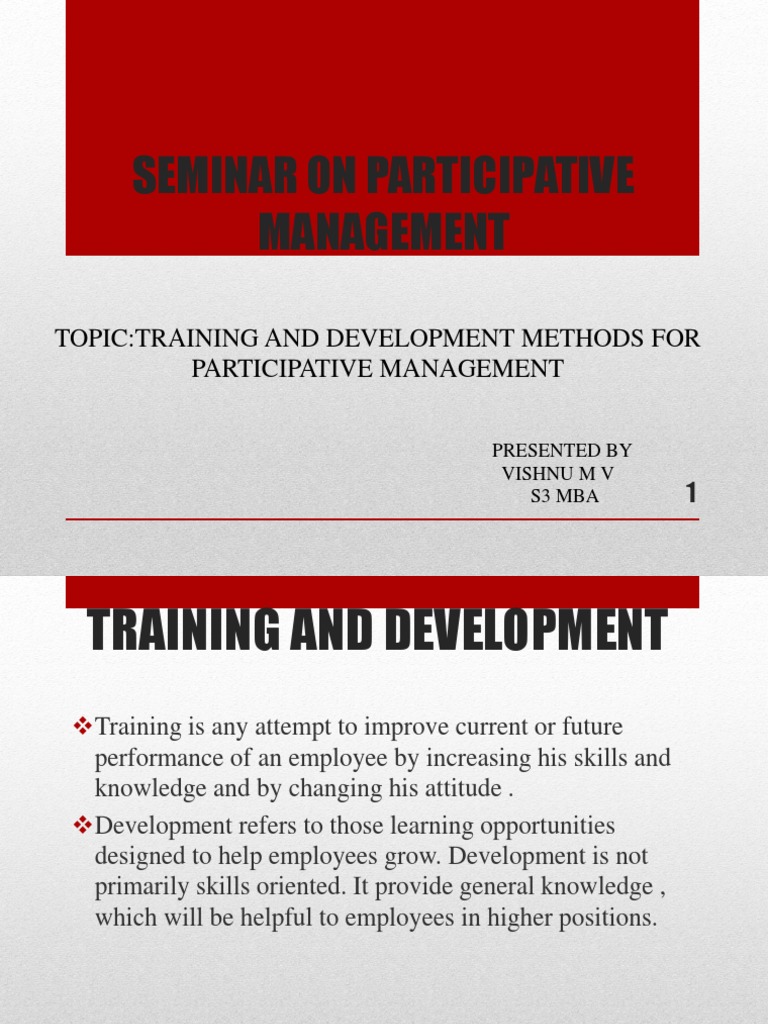 Seminar On Participative Management | PDF | Lecture | Learning Seminar On Participative Management | PDF | Lecture | Learning