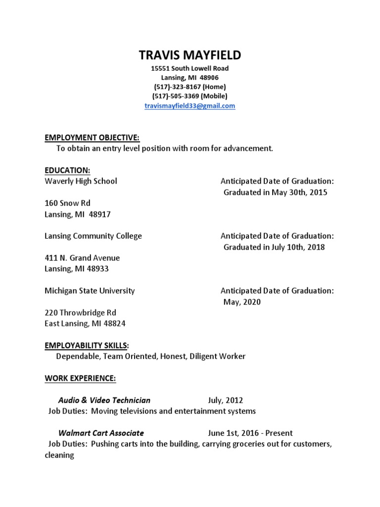 Travis Mayfield Resume | PDF