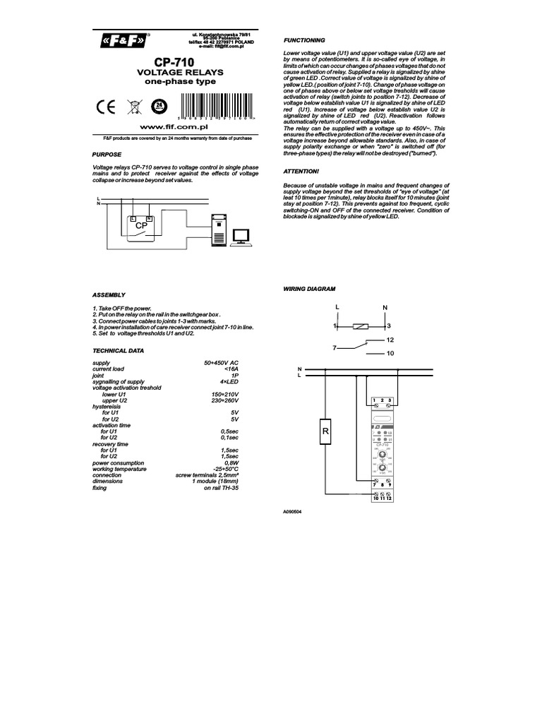 CP 710 | PDF | Mains Electricity | Relay