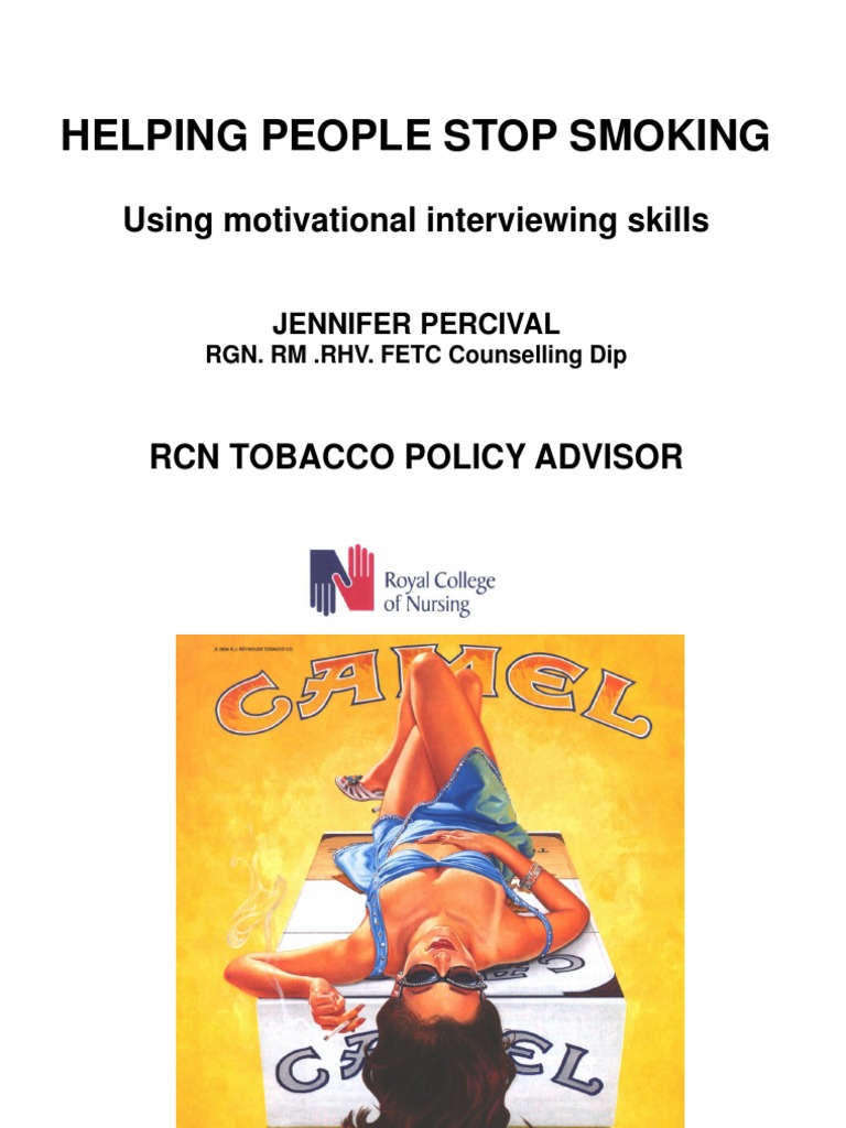 Helping People Stop Smoking: Using Motivational Interviewing Skills ...