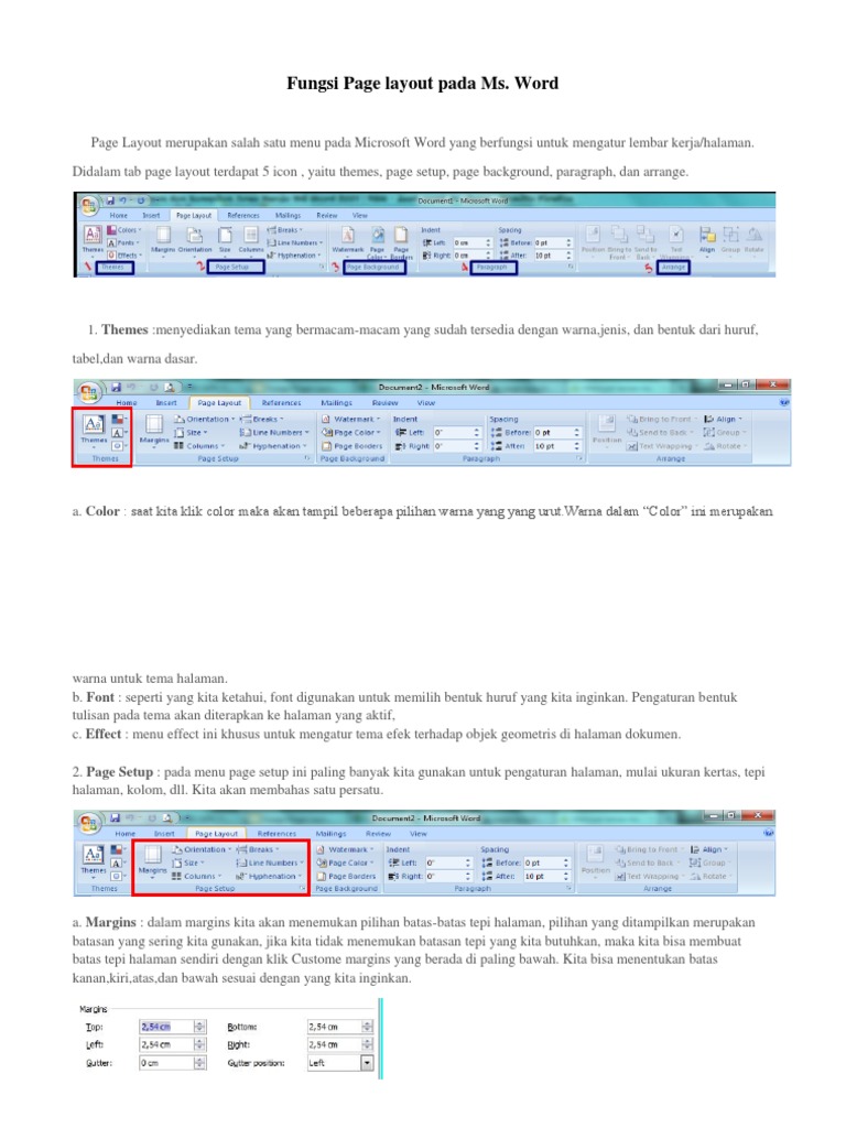 Fungsi Page Layout Pada Ms | PDF