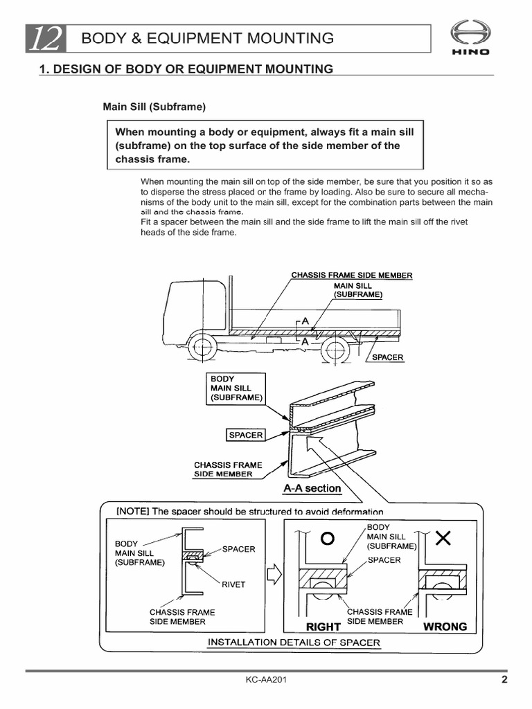 HINO - Body & Equipment Mounting | PDF