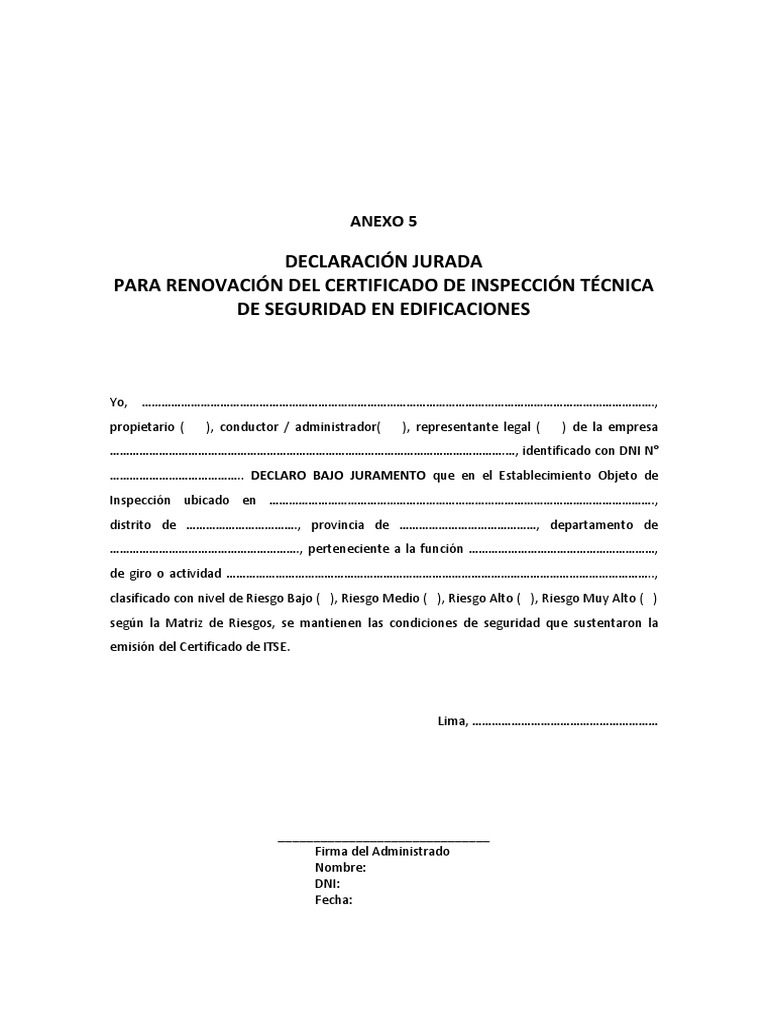 Anexo 1 - Formato de Solicitud ITSE ECSE | PDF Anexo 1 - Formato de Solicitud ITSE ECSE | PDF