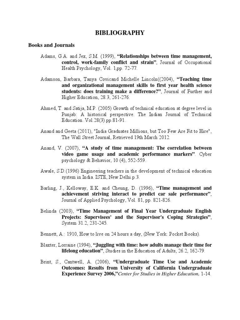 14 Bibliography | PDF | Time Management | Professional Skills
