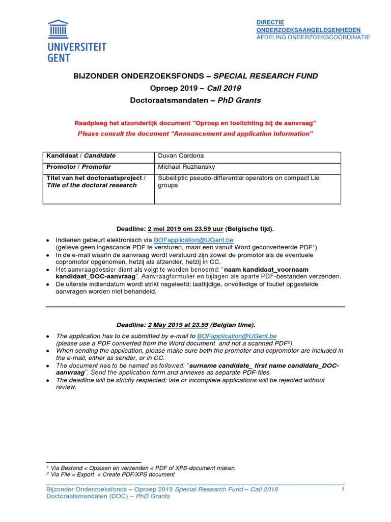 Invulformulier - 2019 (Duvan Cardona Sanchez) | PDF