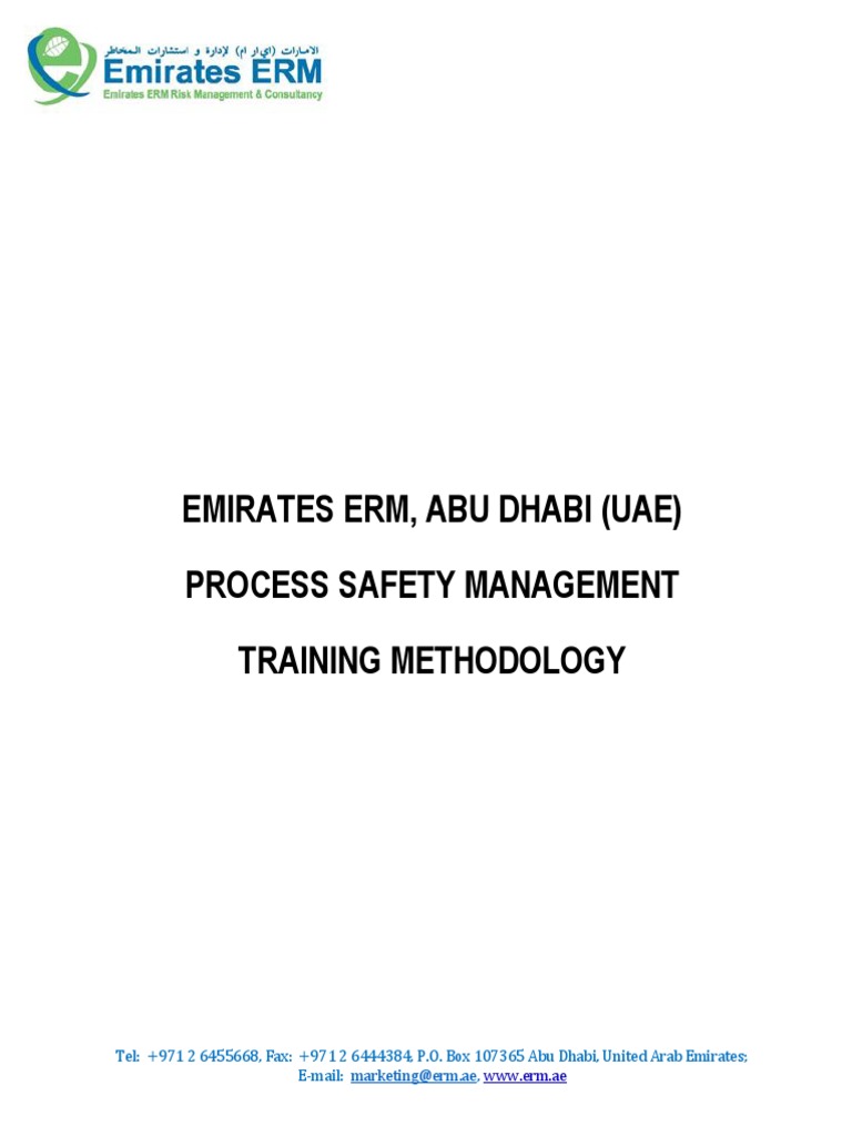 Emirates ERM Abu Dhabi Process Safety Management Training Methodology ...