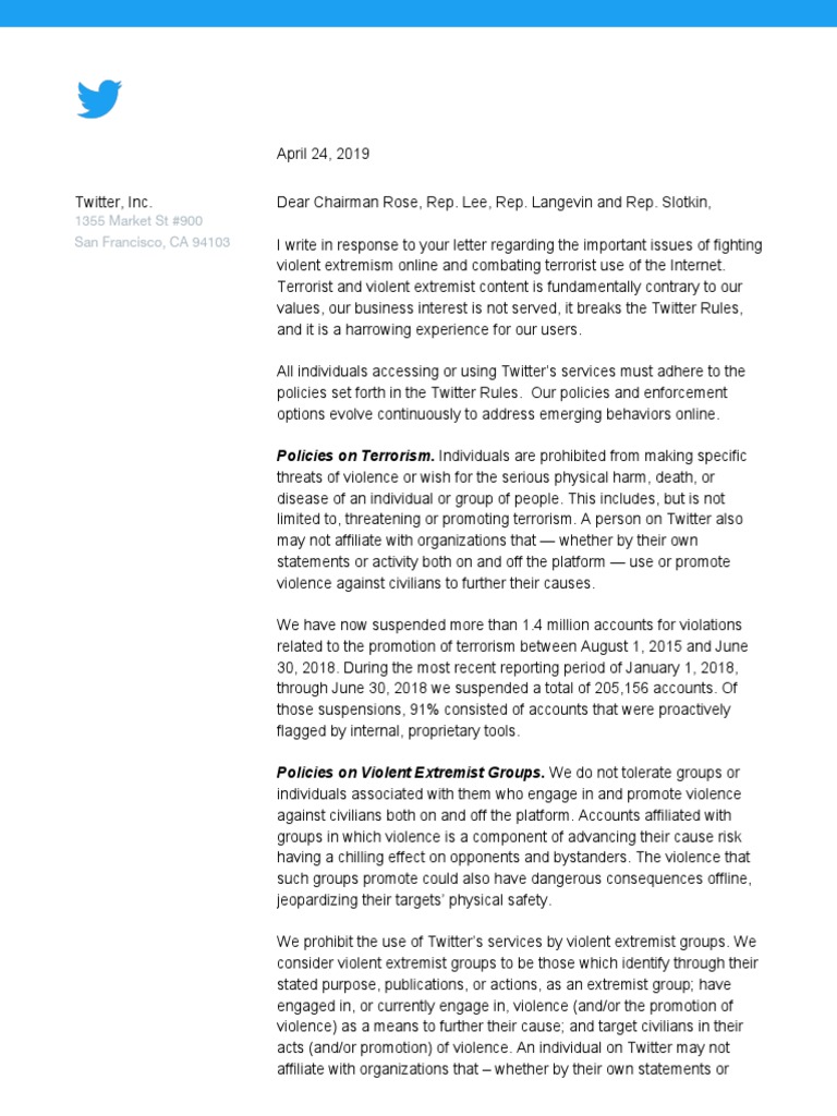 Twitter Response To Homeland Security | PDF | Extremism | Violence