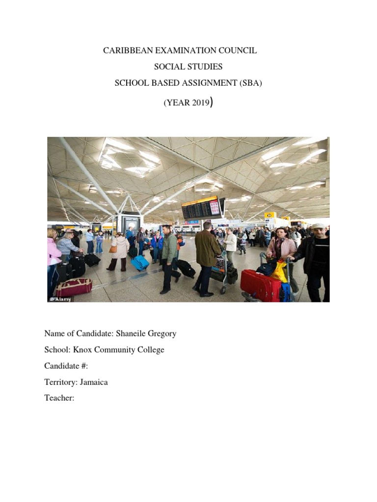 Social Studies Sba 123456 | PDF | Immigration | Human Migration