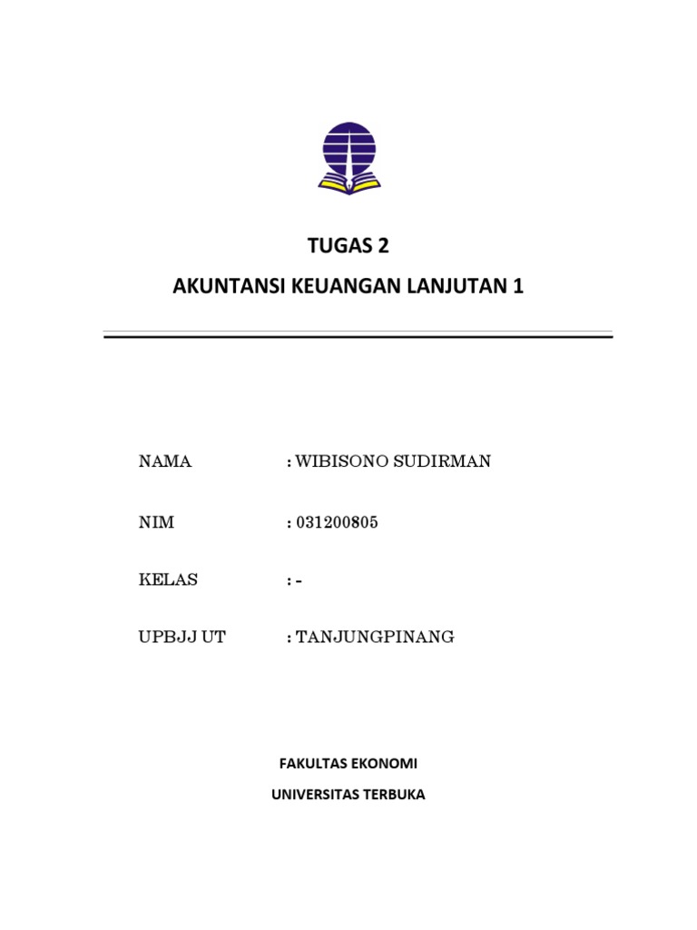 Jawaban Tugas 2 Akuntansi Keuangan Lanjutan 1 | PDF