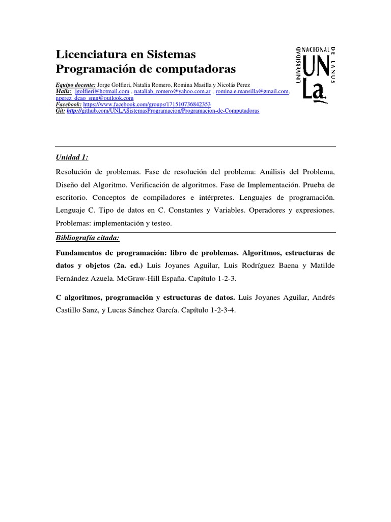 Introducción a la programación de computadoras: resolución de problemas mediante algoritmos y ...