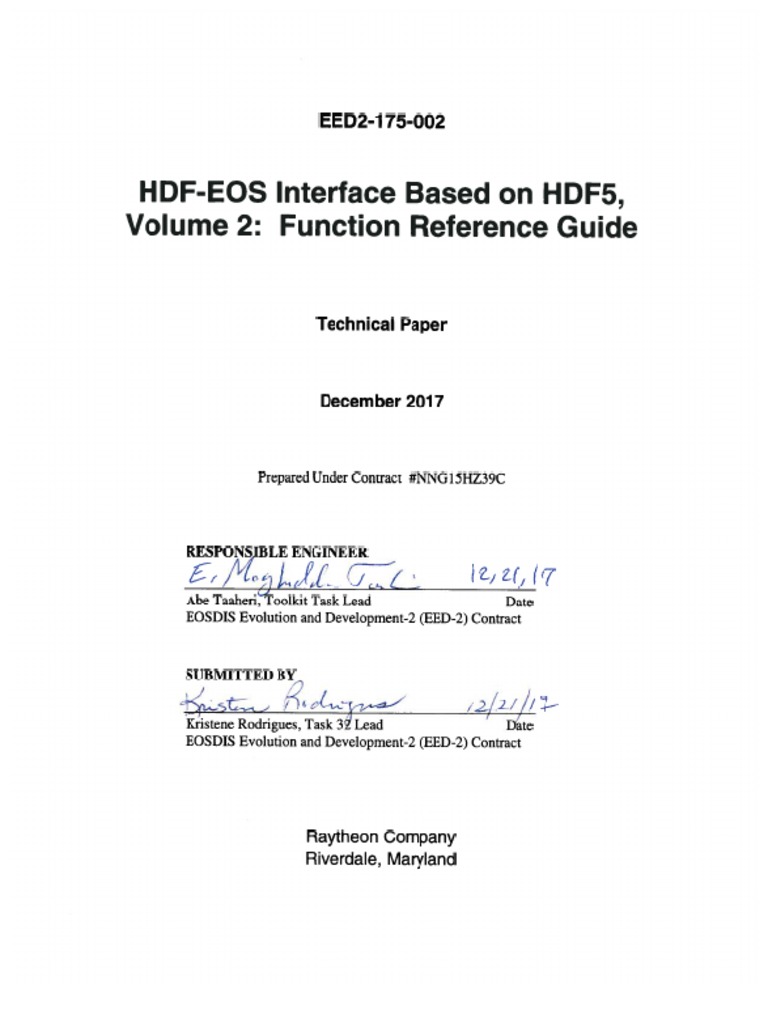 HDF-EOS5 REF Guide PDF | PDF | Application Programming Interface | Metadata