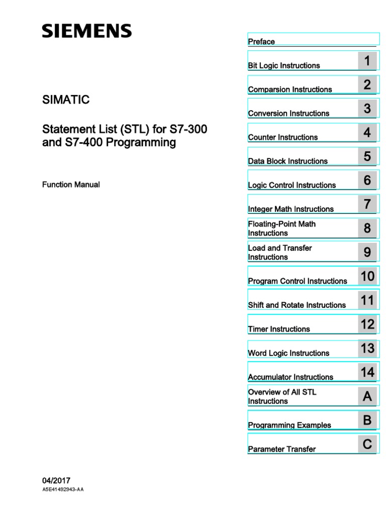 STEP 7 - Statement List For S7-300 and S7-400 PDF | PDF | Trigonometric ...