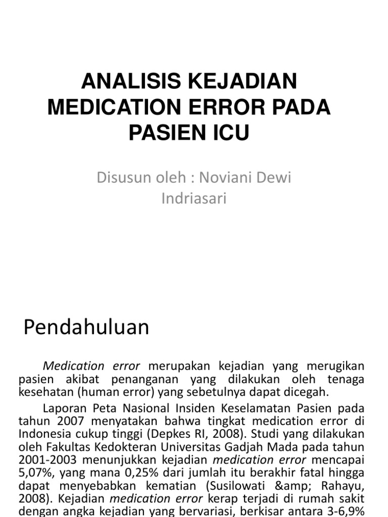 Analisis Kejadian Medication Error Pada | PDF