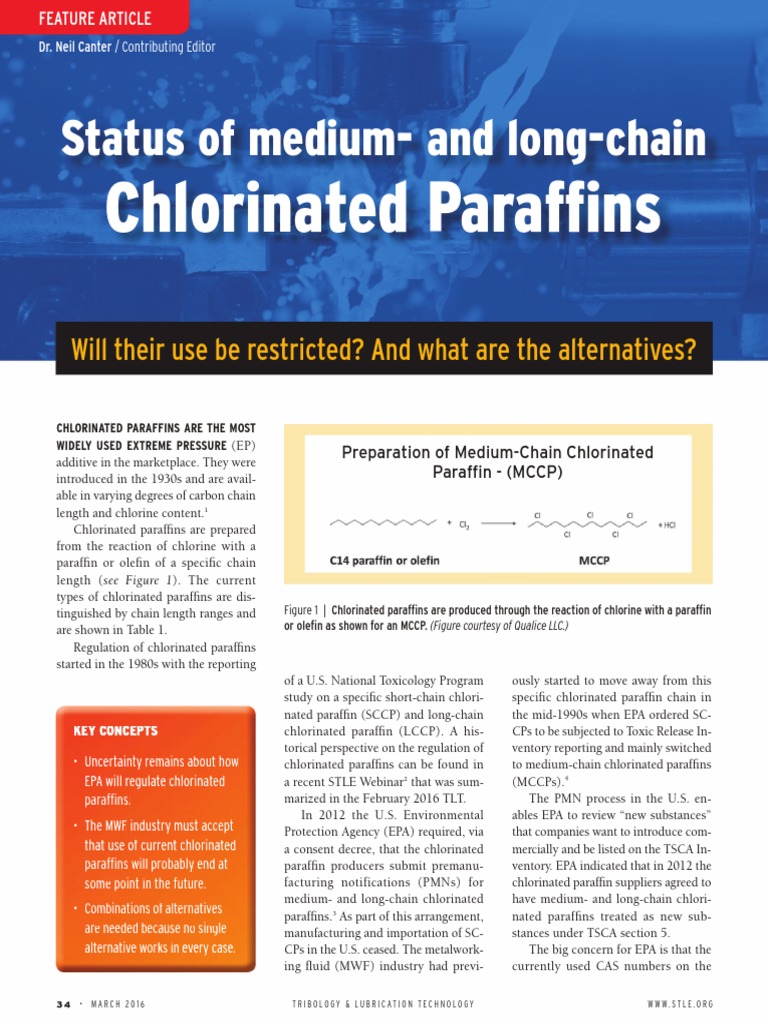 Status of Medium - and Long-Chain Chlorinated Paraffins | Download Free ...