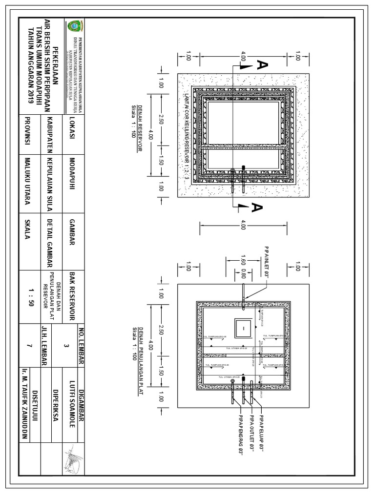 Gambar Denah Dan Penulangan Plat | PDF