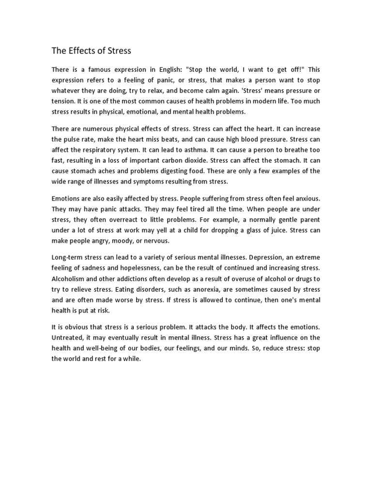 Impact of Stress on Health | PDF