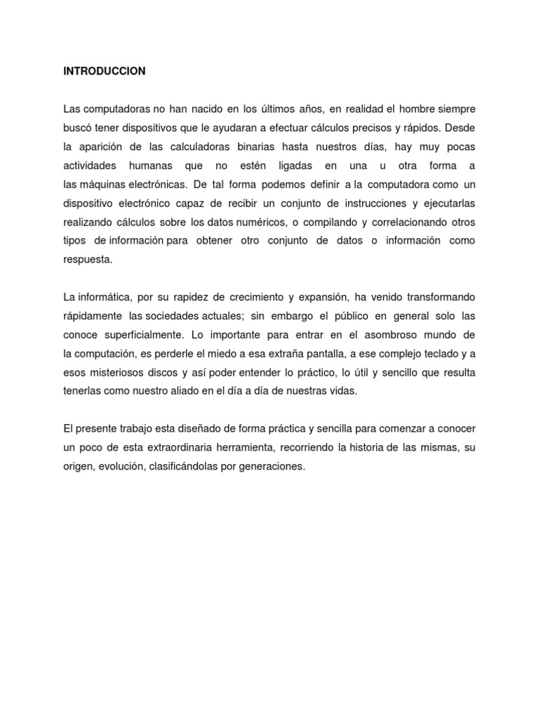 Introduccion y Conclusion Sobre La Comutadora | PDF | Informática ...