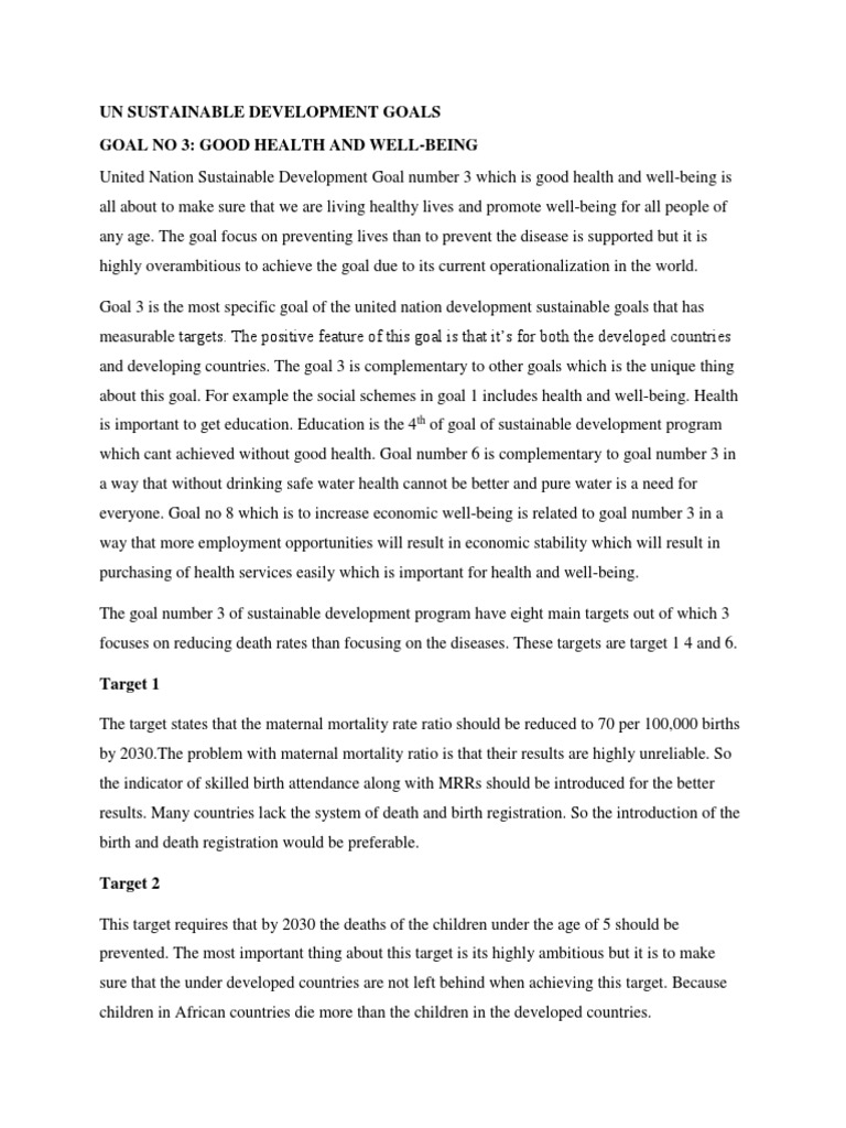 Un Sustainable Development Goals | PDF | Goal | Sustainability