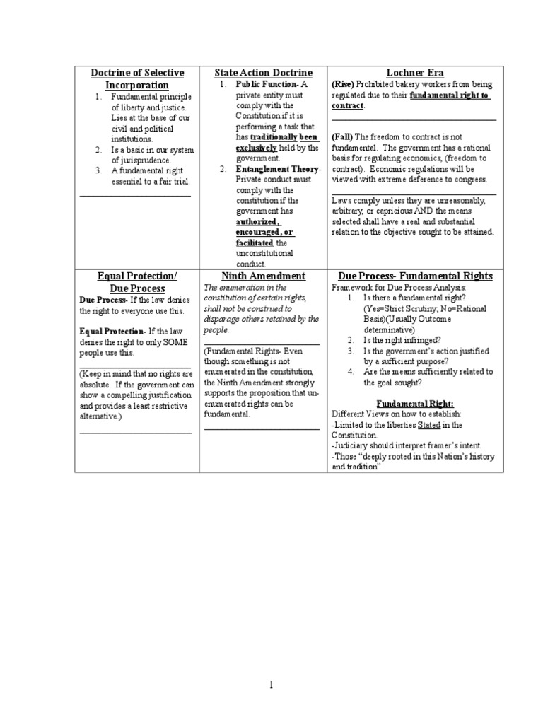 Doctrine of Selective Incorporation and Lochner Era | PDF | Fundamental ...