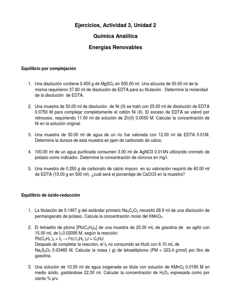 Ejer Activ 3 U2 | PDF | Concentración | Valoración