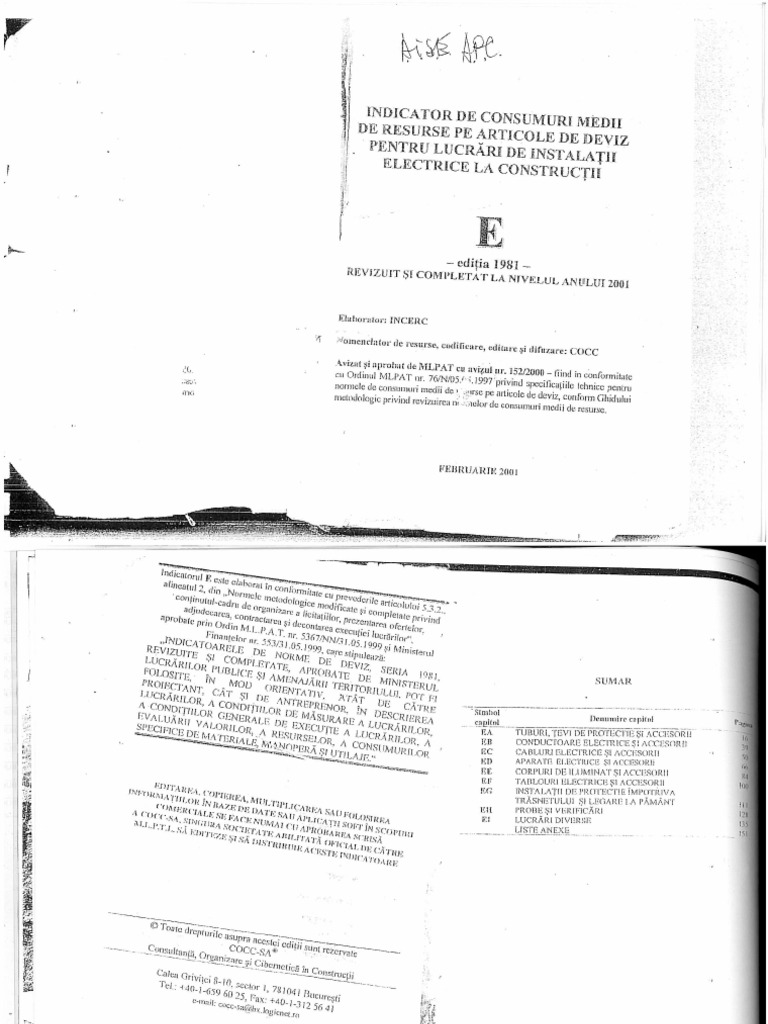 E - Norme de Deviz Electrice La Constructii PDF | PDF