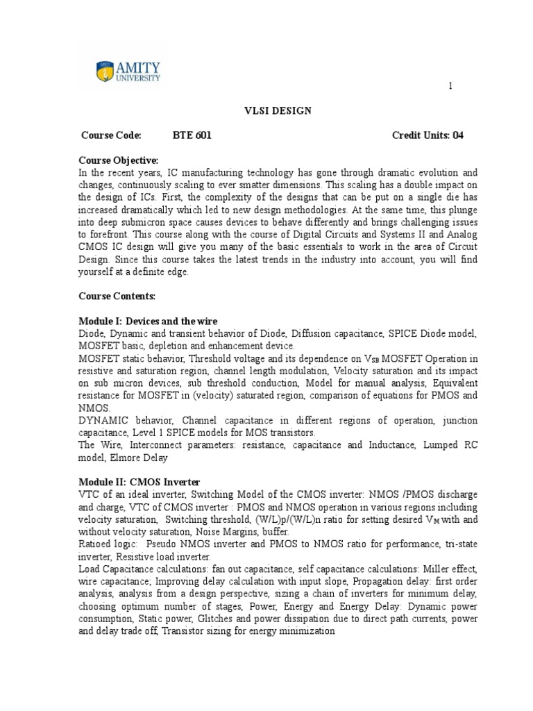 9f55d1 - Introduction To Vlsi Design | PDF | Cmos | Mosfet