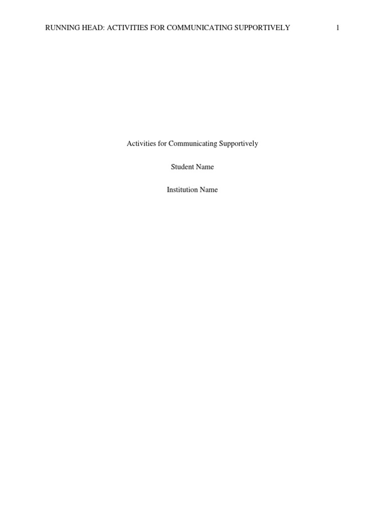Activities For Communicating Supportively | PDF | Conversation ...
