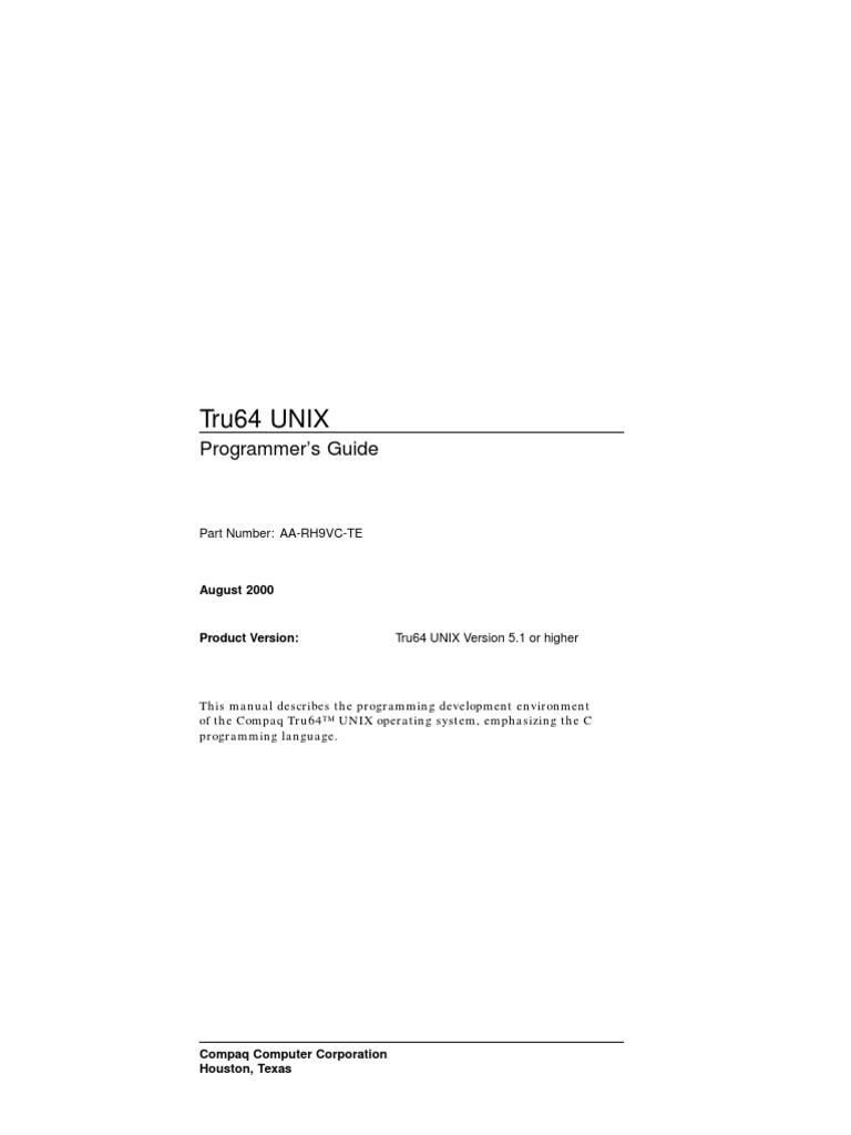 Tru64 Unix Programmers Guide Pdf Thread Computing Library Computing