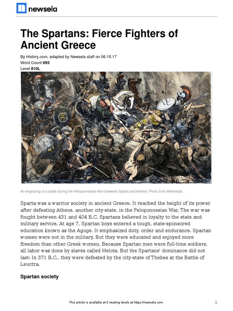 The Spartans | PDF | Sparta | Ancient Greece