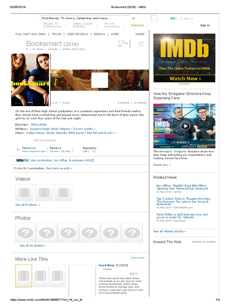 Booksmart (2019) - IMDb | PDF