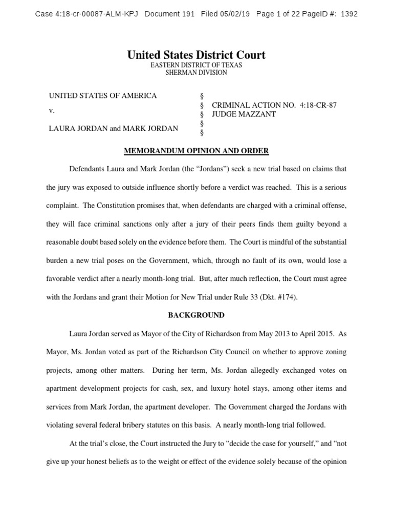 U.S. District Judge Amos Mazzant's Order Granting Laura Maczka and Mark ...