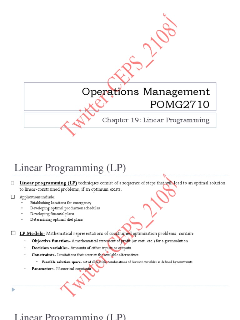 Ch9 LP | PDF | Mathematical Optimization | Linear Programming