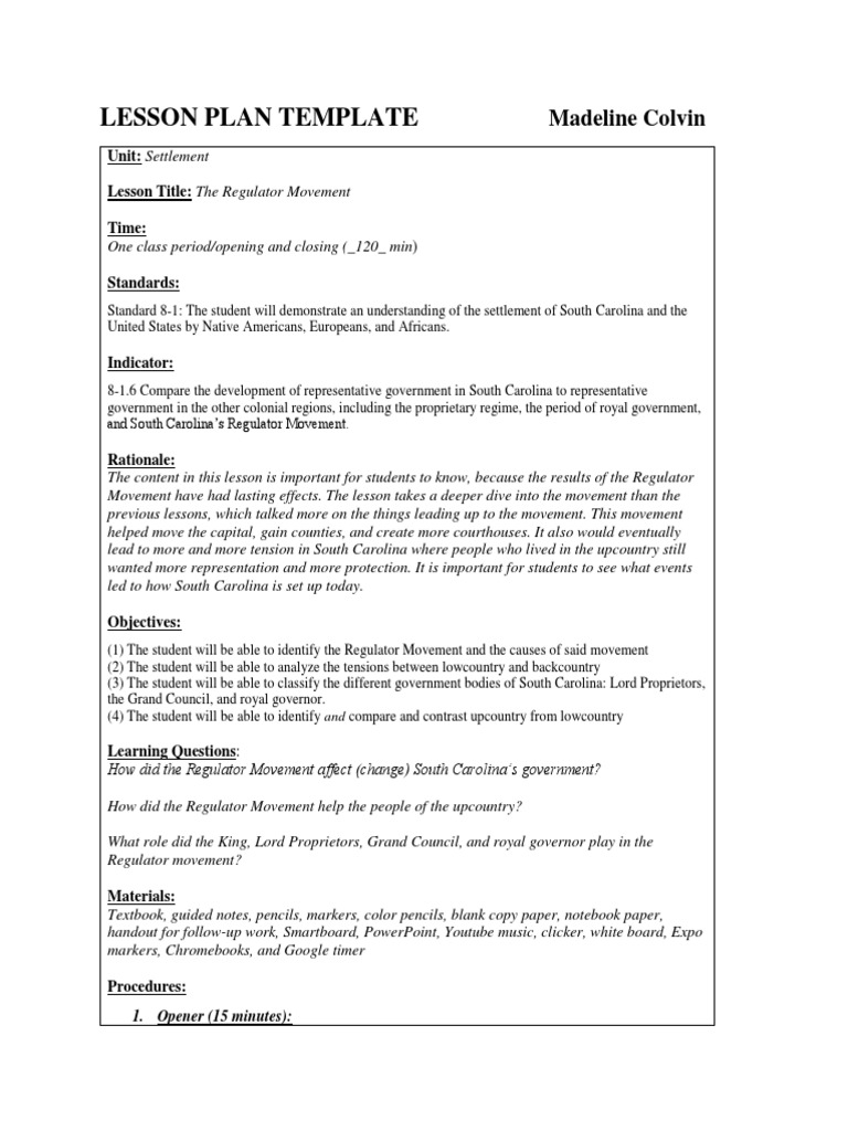 Lesson Plan 2 | PDF | South Carolina | Microsoft Power Point