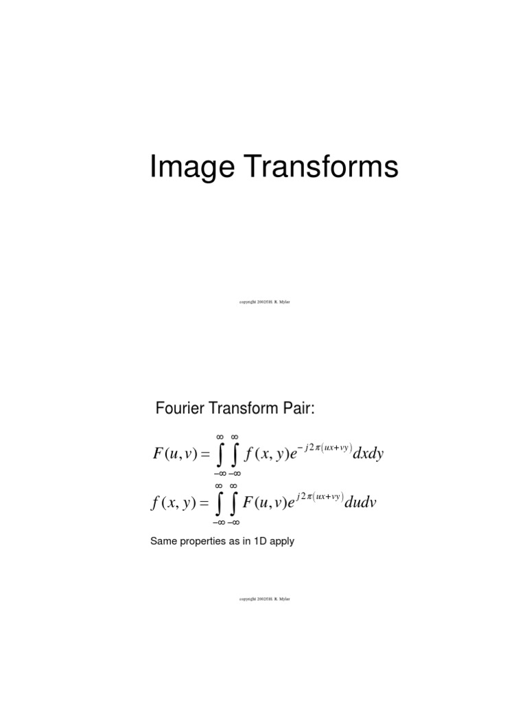 03 - Image Transforms | PDF | Fast Fourier Transform | Matrix (Mathematics)