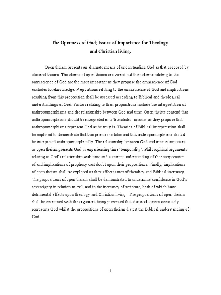 God's Omniscience and Open Theism | PDF | God | Theology