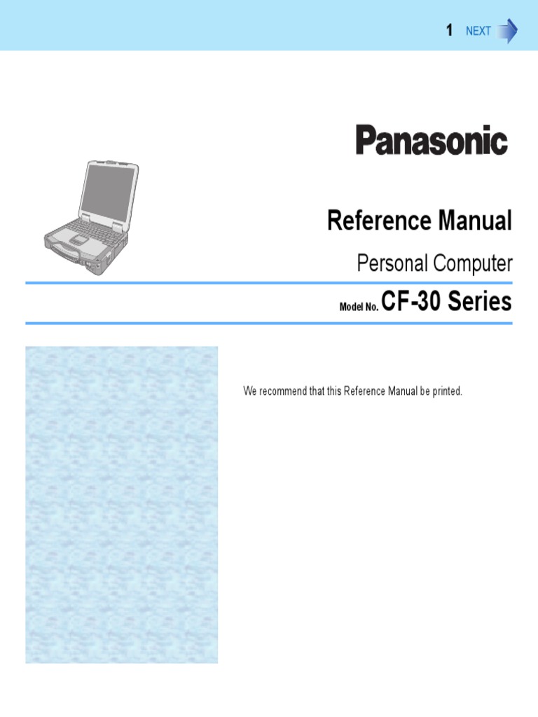 Reference Manual CF-30 Series: Personal Computer | PDF | Touchscreen ...