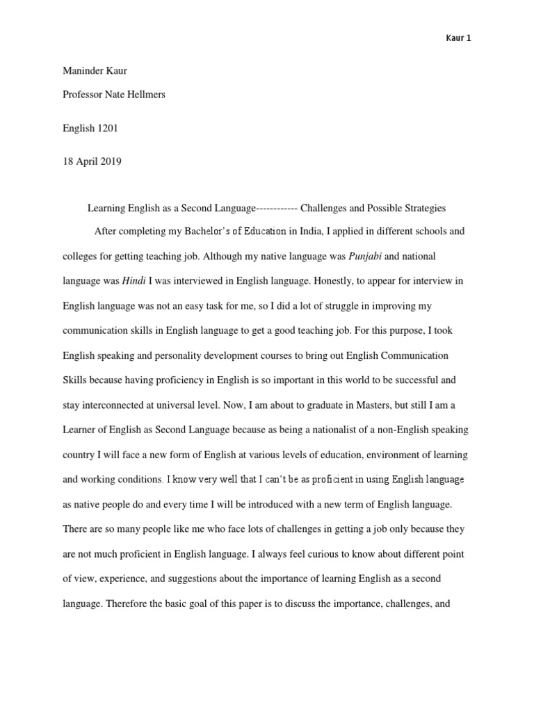 First Draft | PDF | English As A Second Or Foreign Language | Teachers