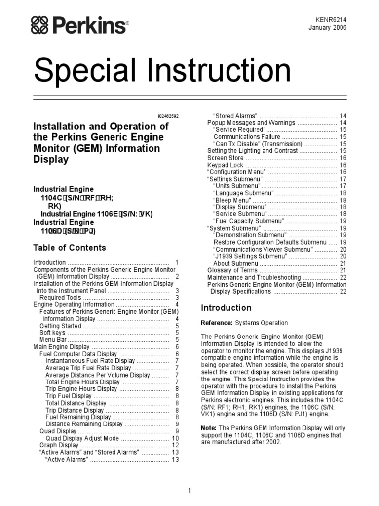 7 Installation and Operation of Perkins Generis Engine Information ...