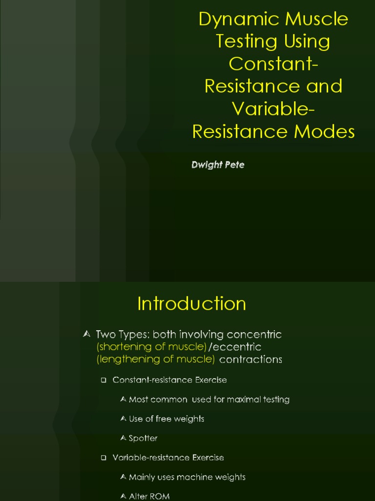 Dynamic Muscle Testing Methods | PDF