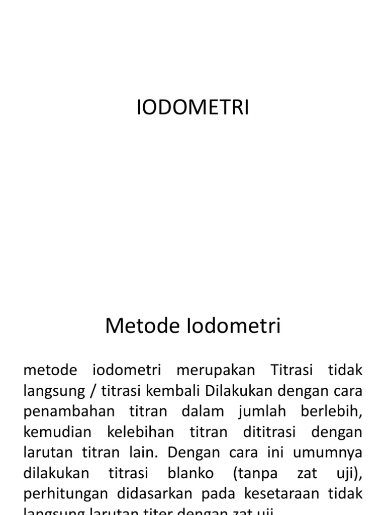 IODOMETRI | PDF