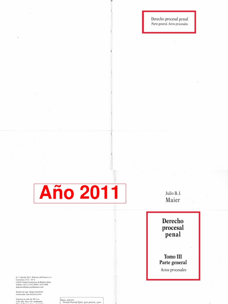 Manual DPP T3 Actos Procesales - Maier 2011. | PDF | Ley procesal | Evidencia (ley)