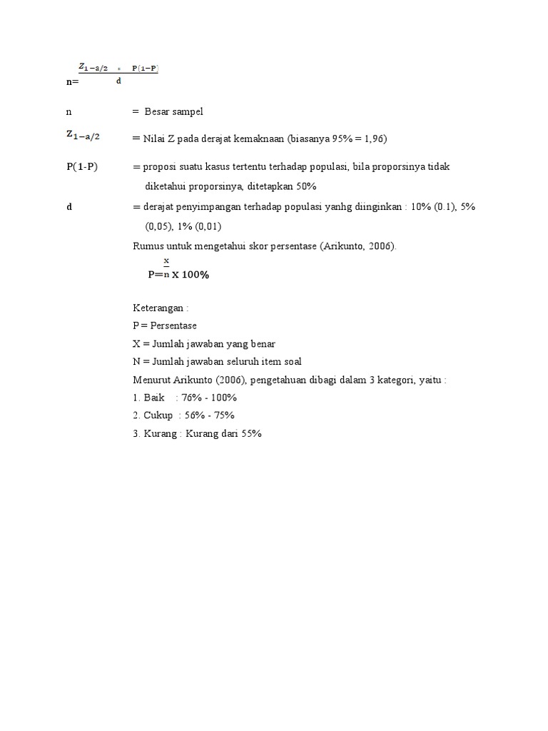 Rumus Lemeshow | PDF