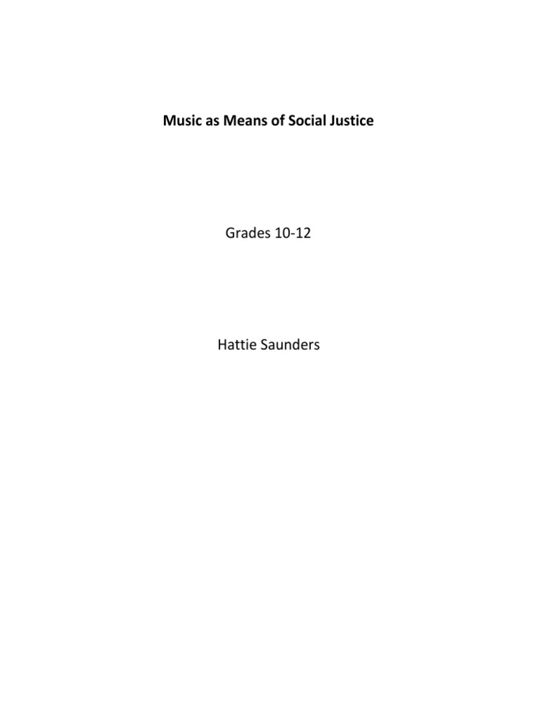 Music As A Means of Social Justice Course Proposal 1 | PDF | Song ...