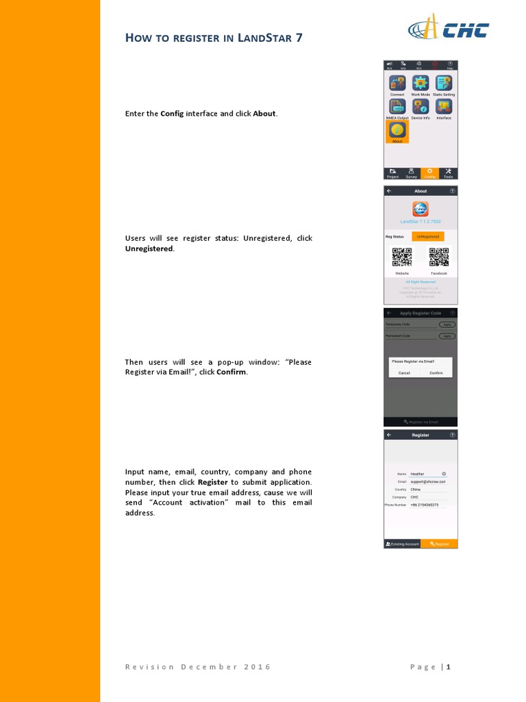 Registering for LandStar 7 Guide | PDF | Communication | World Wide Web
