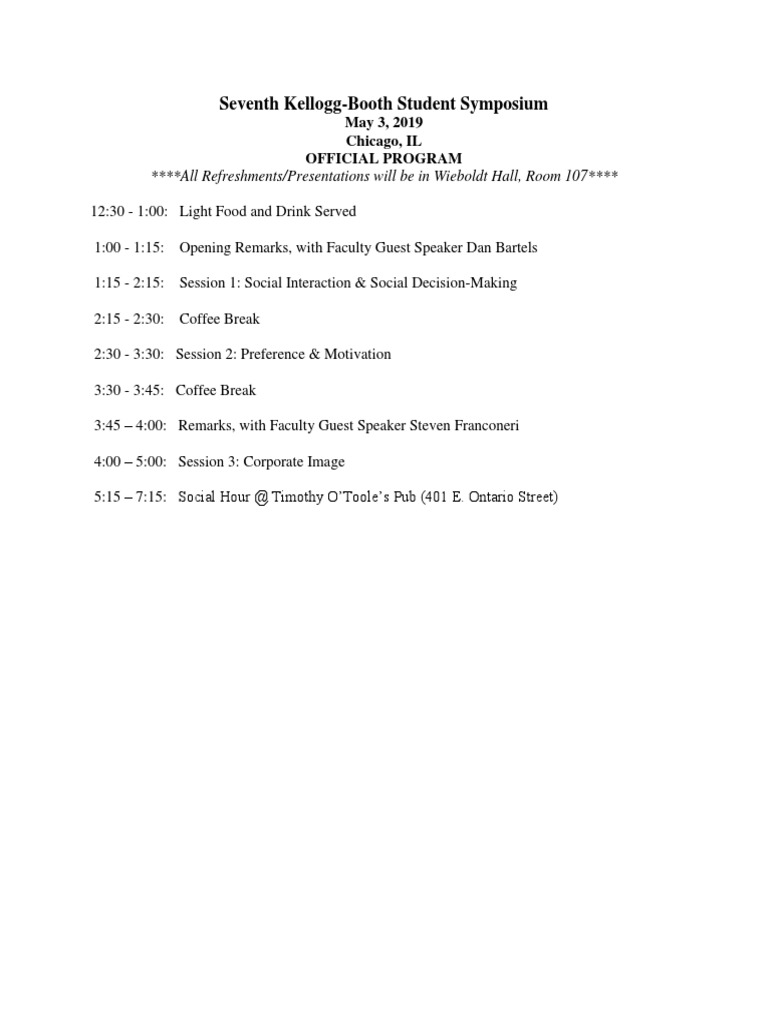 Kbss Event Schedule 2019 | PDF