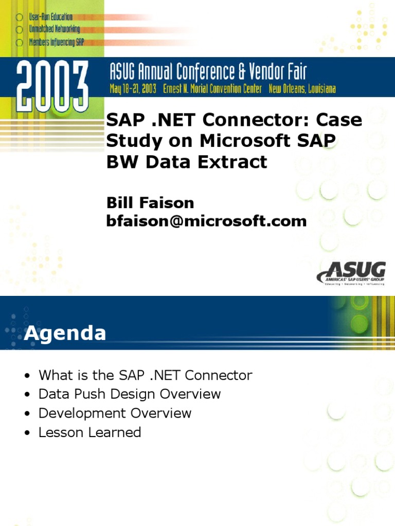 SAP .NET Connector: Case Study on Microsoft SAP BW Data Extract | PDF ...